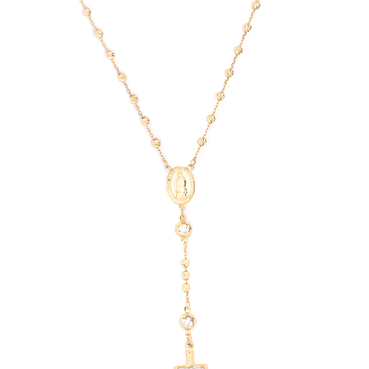 Buy 10K Gold Crystal Rosary Chain – Elegant Spiritual Design – Artwell&Co