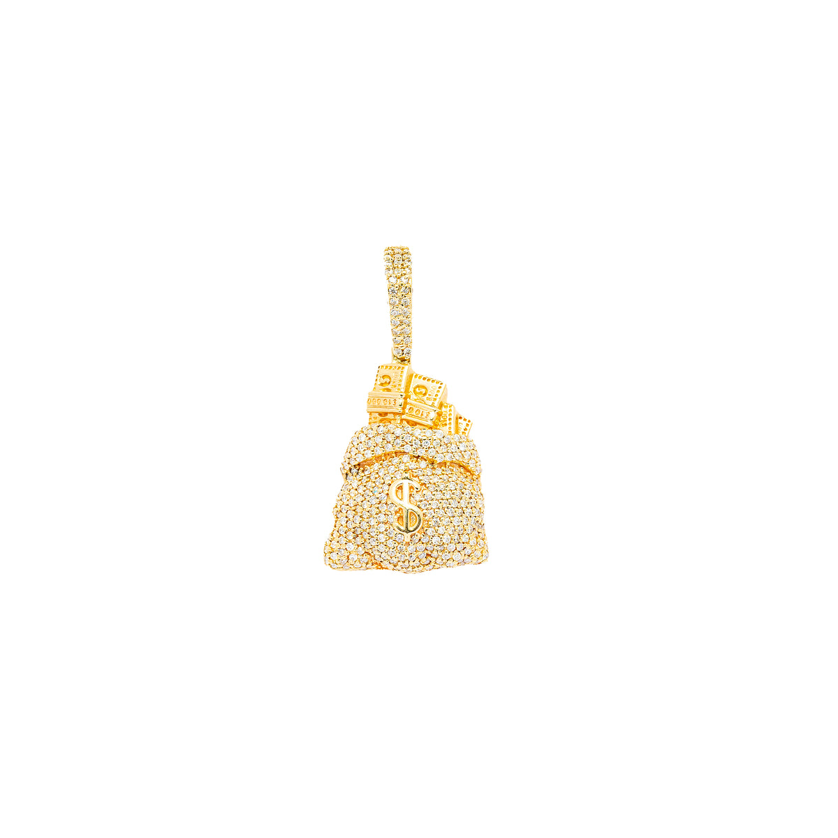 10K Gold Money Bag Diamond Pendant – Artwell&Co