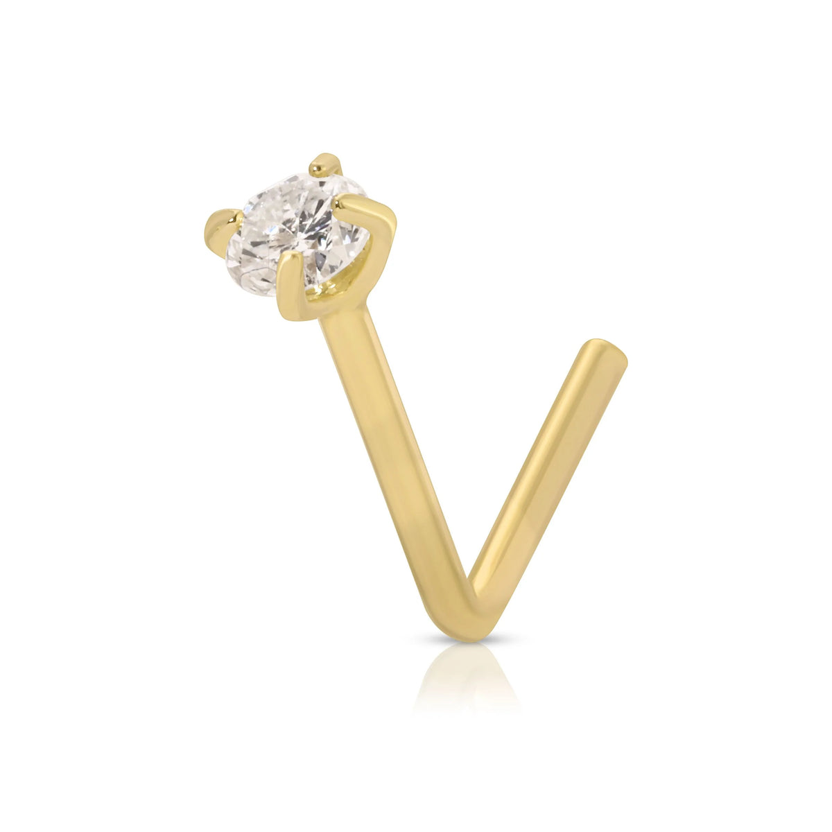 L shape gem nose ring – Artwell&Co